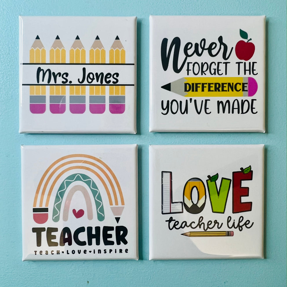 Personalized Teacher Appreciation Magnets – Preppy Button Co.